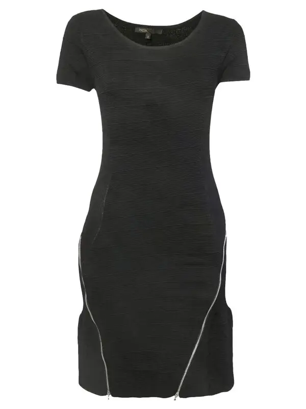 Maje Zip-detail Mini Dress - Black