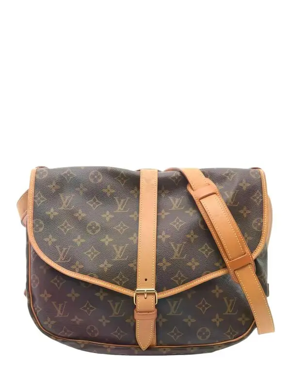 LOUIS VUITTON 1999 Saumur 35 Monogram Cross Body Bag - Brown