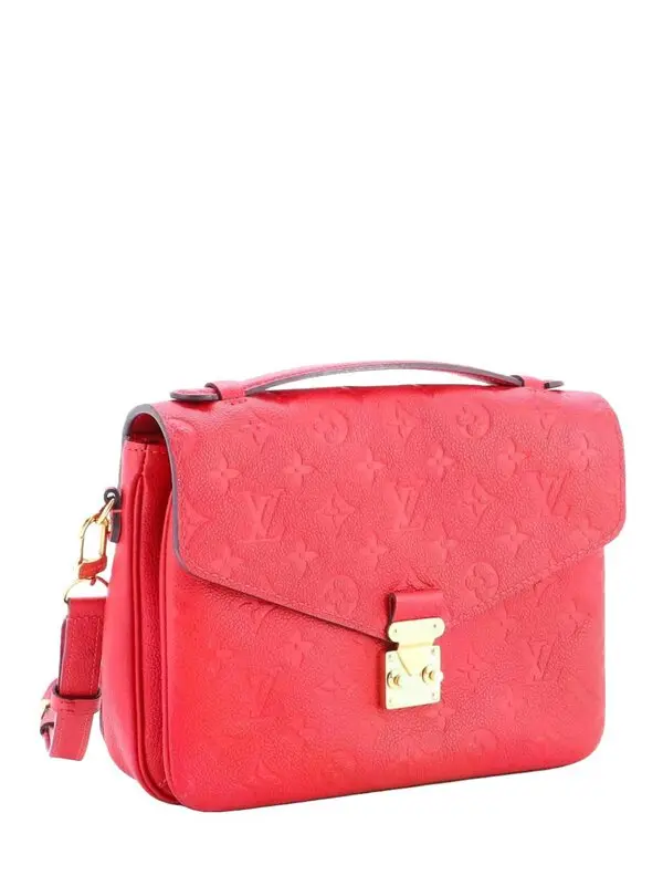 LOUIS VUITTON Pochette Metis Monogram Empreinte Leather Crossbody Bag - Red