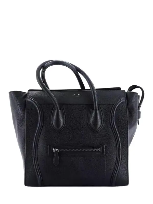 Celine Luggage Bag Grainy Leather Mini Tote - Black