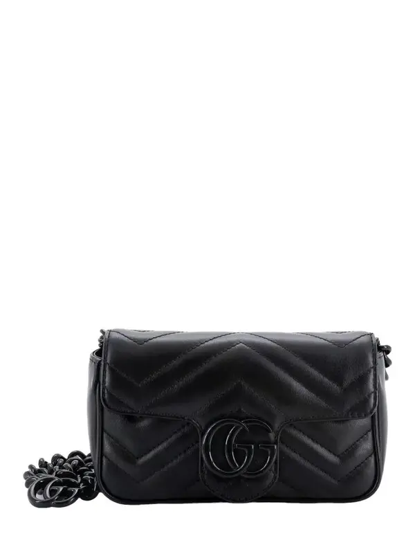 Gucci Gg Marmont Flap Matelasse Belt Bag - Black