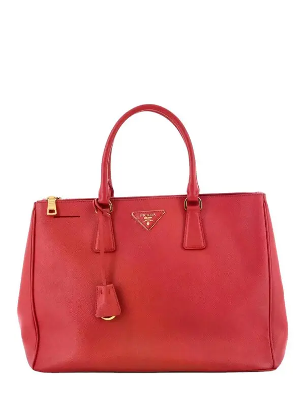 Prada Galleria Double Zip Saffiano Leather Large Tote Bag - Red
