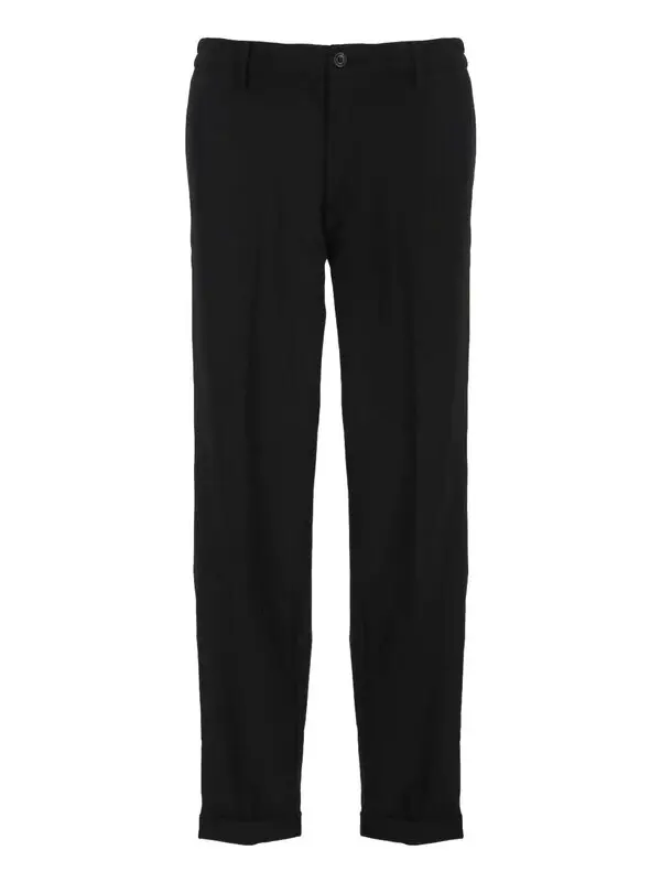 RE-HASH Cuffed Straight-leg Trousers - Black