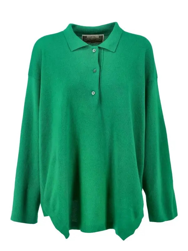 Vintage Cashmere Polo Sweater - Green