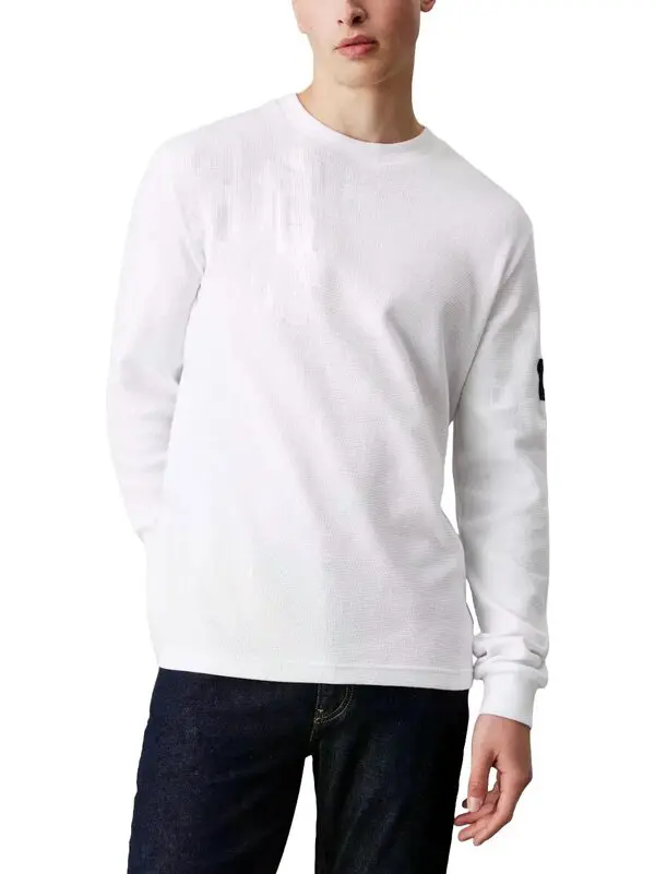 Calvin Klein Long Sleeve Logo Patch T-shirt - White