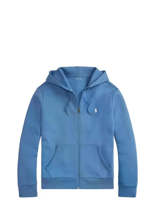 Ralph Lauren Full-zip Logo-embroidered Hoodie - Blue