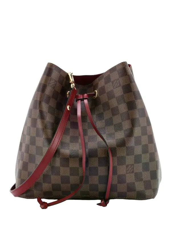 LOUIS VUITTON Damier Leather Mm Bucket Bag - Brown