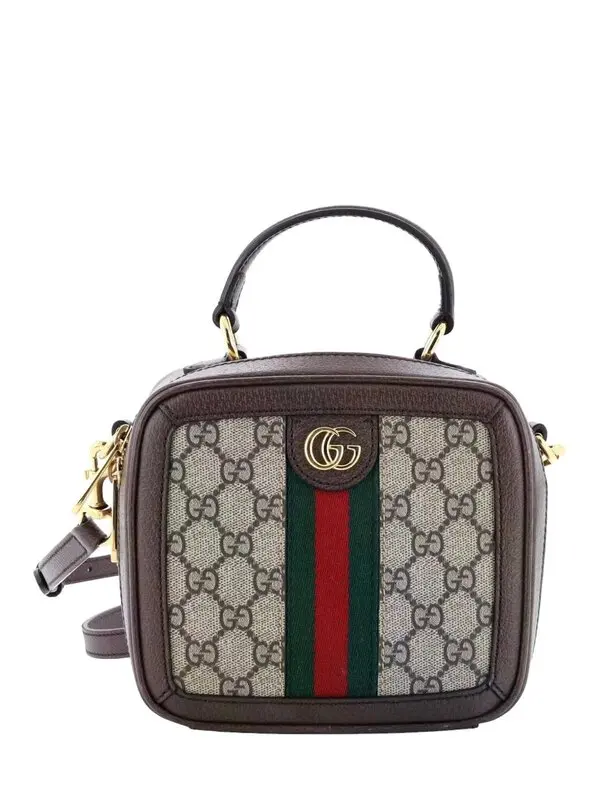 Gucci Ophidia Gg Coated Canvas Mini Satchel - Brown