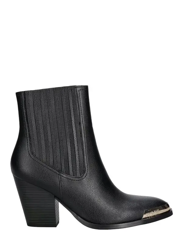 Versace 85mm Pointed-toe Boots With Logo Detail - Black