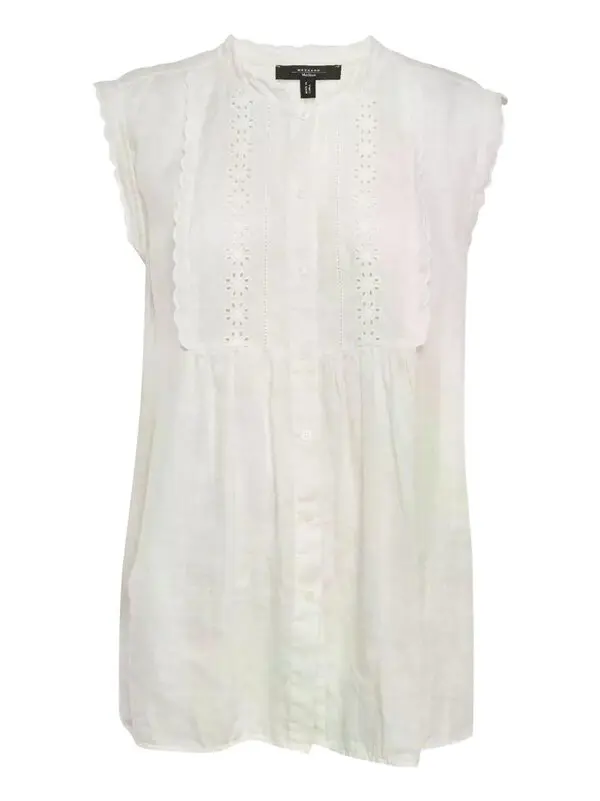 Max Mara Embroidered Eyelet Blouse - White