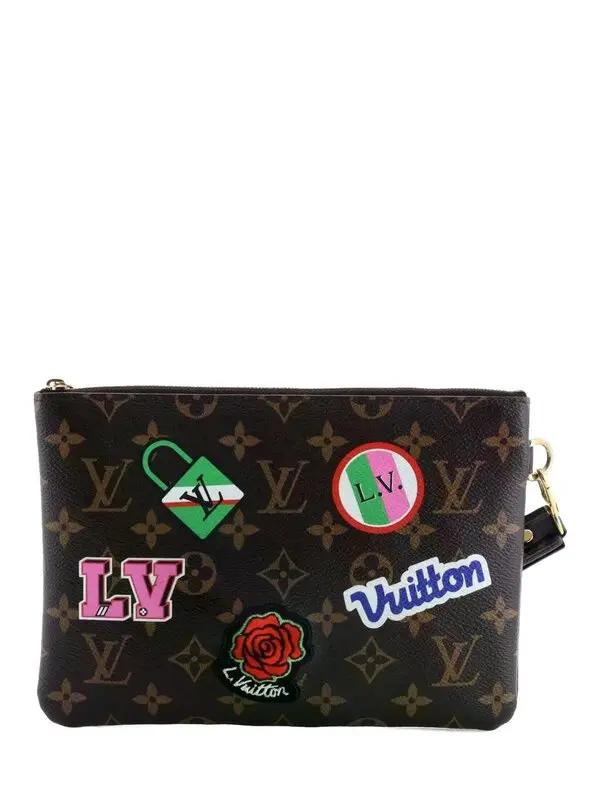 LOUIS VUITTON City Pouch Limited Edition Patches Monogram Canvas - Brown