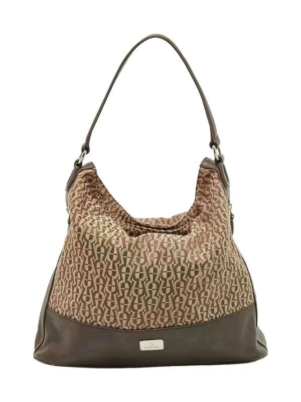 AIGNER Monogram Canvas Shoulder Bag - Neutrals