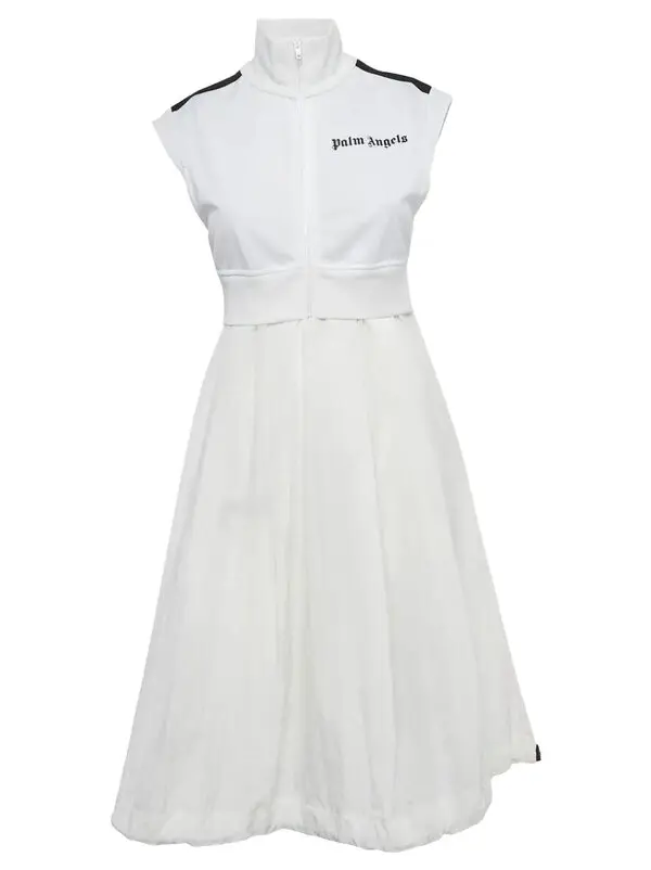 Palm Angels Logo-detail Jersey Midi Dress - White