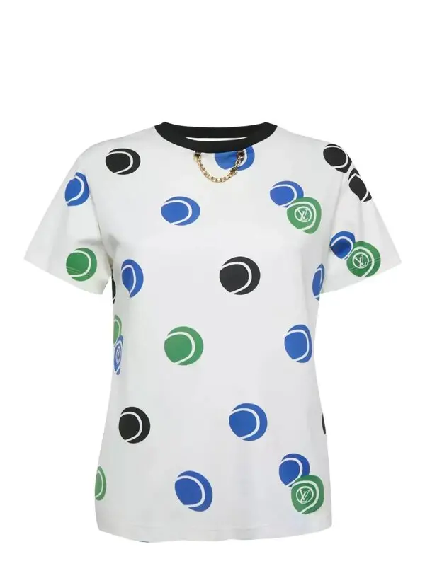LOUIS VUITTON Tennis Ball-print T-shirt - White