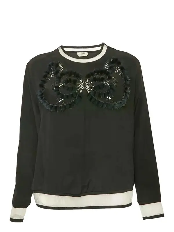 Fendi Embellished Silk Sweater - Black