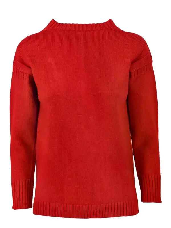 Vintage Knitted Turtleneck Sweater - Red