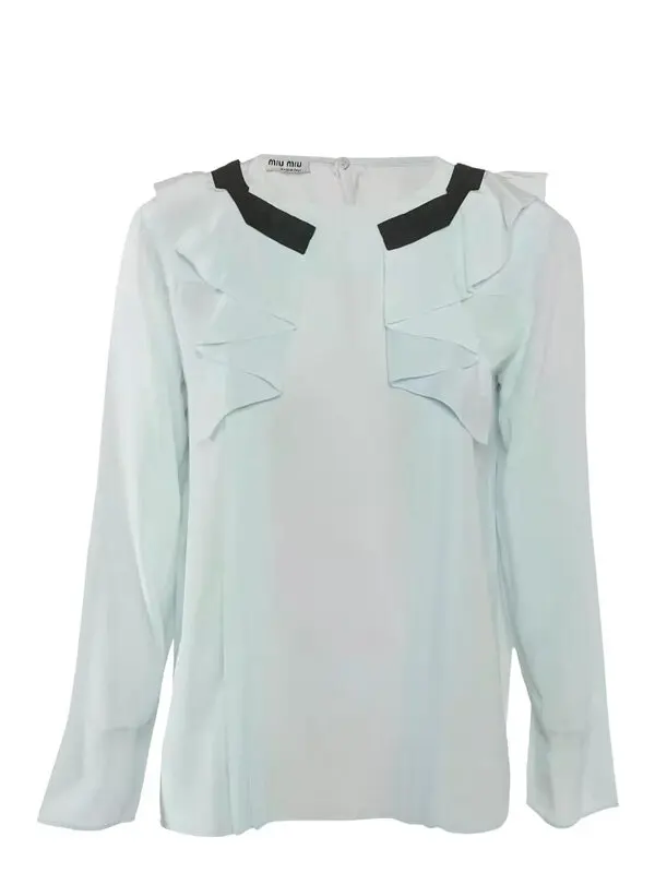 Miu Miu Ruffle-detail Blouse - Blue