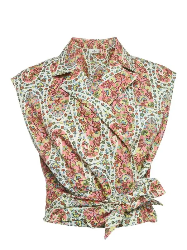 Etro Paisley-print Wrap Top - Pink