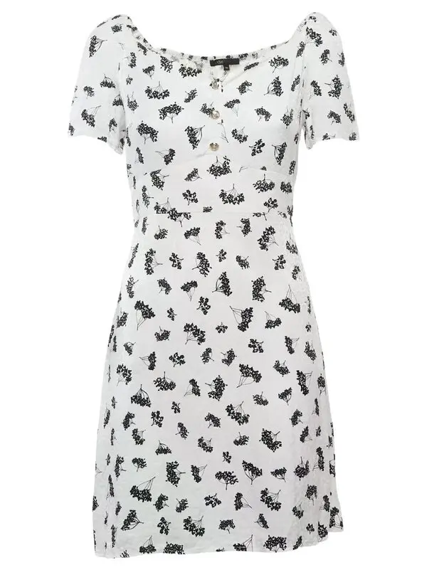Maje Floral-print Mini Dress - White