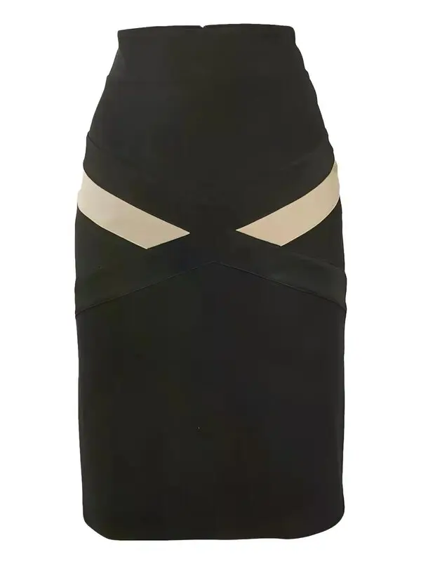 Roberto Cavalli Panelled Pencil Skirt - Black