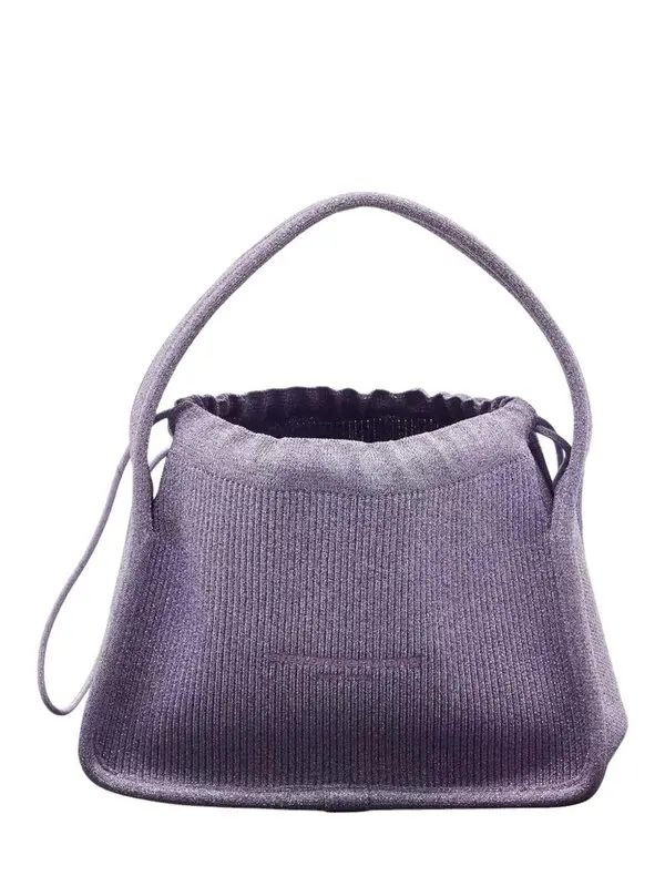 ALEXANDER WANG Ribbed-knit Drawstring Bag - Purple