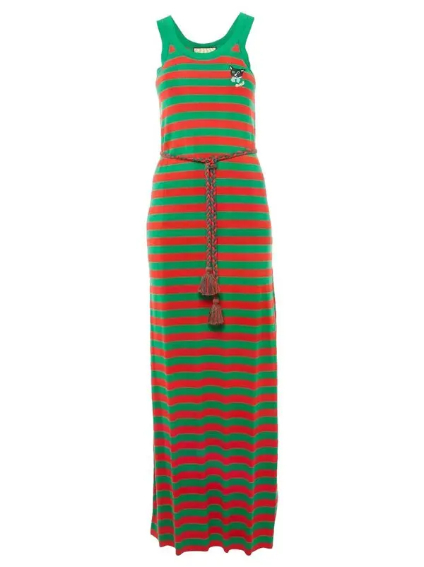 Gucci Striped Ribbed Maxi Dress - Green