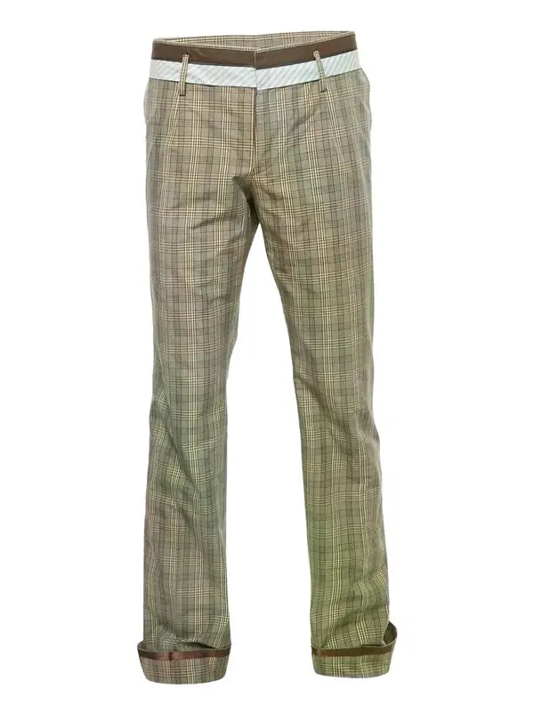 Dolce & Gabbana Plaid Cotton Trousers - Brown