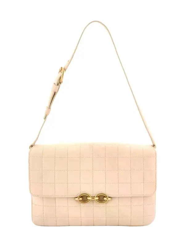 Saint Laurent Le Maillon Quilted Leather Medium Shoulder Bag - Neutrals