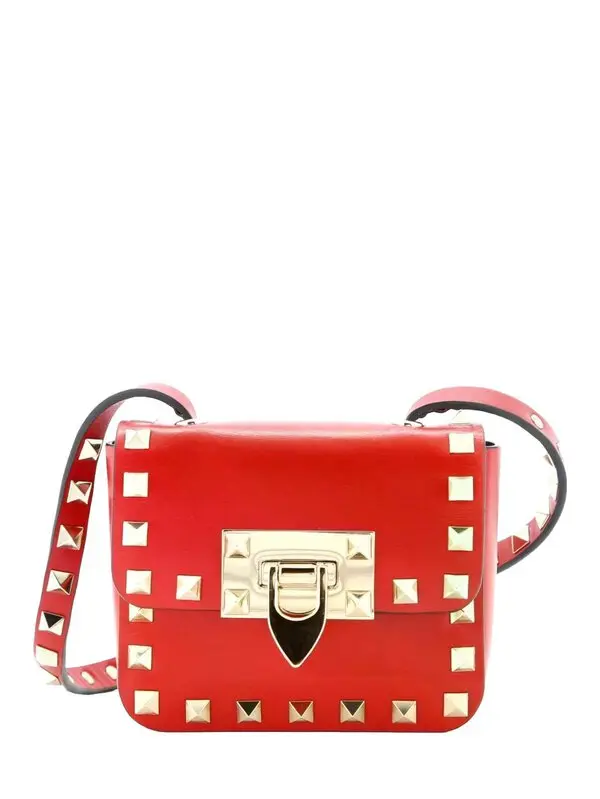 Valentino Garavani Rockstud Flip Lock Flap Super Mini Crossbody Bag - Red