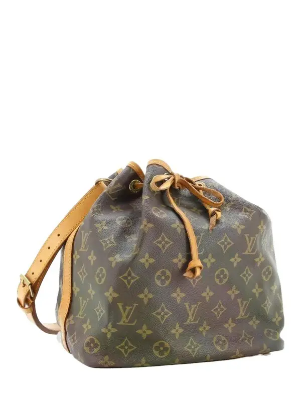 LOUIS VUITTON Petit Noe Handbag Monogram Canvas Bucket Bag - Brown