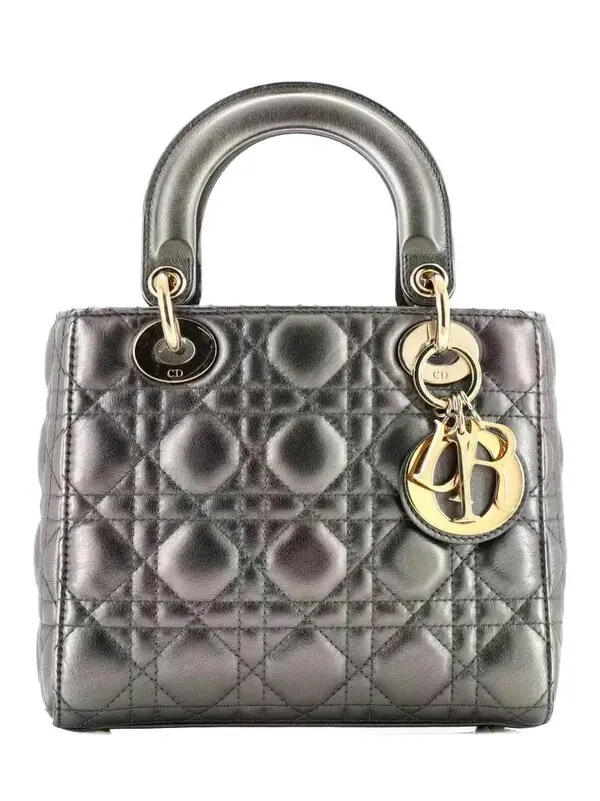Dior My Lady Bag Cannage Quilt Lambskin Satchel - Green