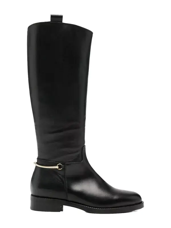 PAOLA PARISI Leather Knee-high Boots - Black