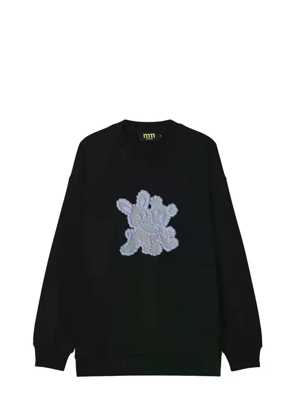 MINI CREAM Appliqué Detail Sweatshirt - Black