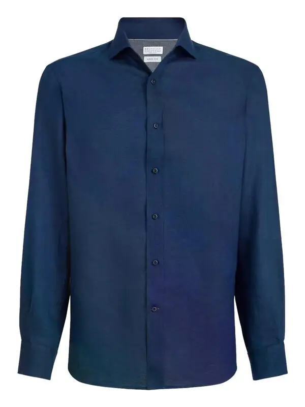 Brunello Cucinelli Linen Shirt - Blue
