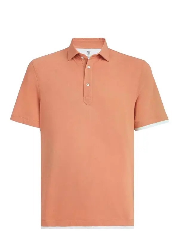 Brunello Cucinelli Button-fastening Short-sleeve Polo Shirt - Orange