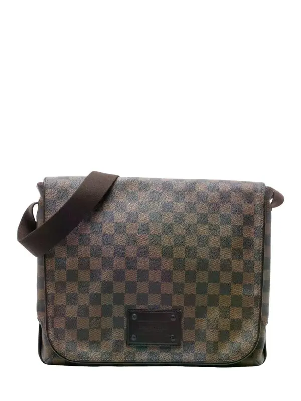 LOUIS VUITTON 2009 Damier Ebene Brooklyn Mm Crossbody Bag - Brown