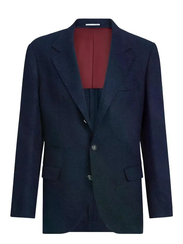 Brunello Cucinelli Notched-lapels Blazer - Blue