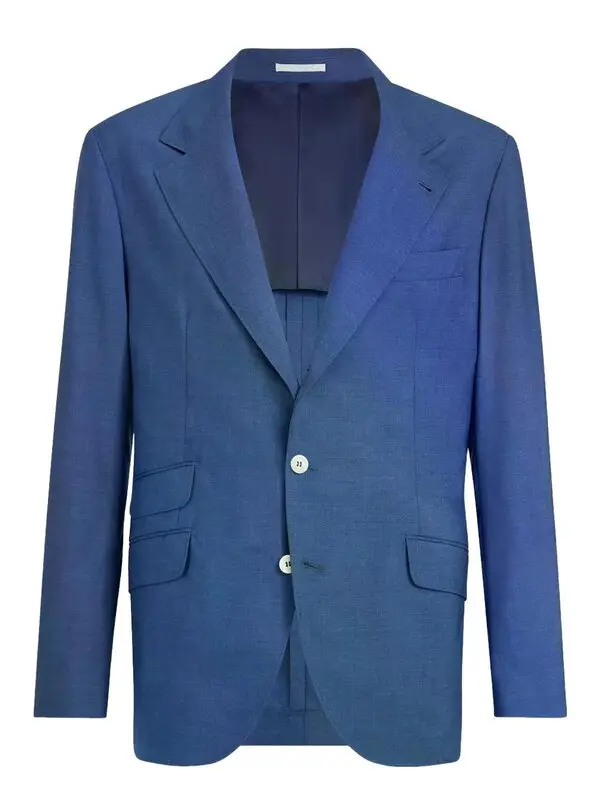 Brunello Cucinelli Notched-lapels Blazer - Blue