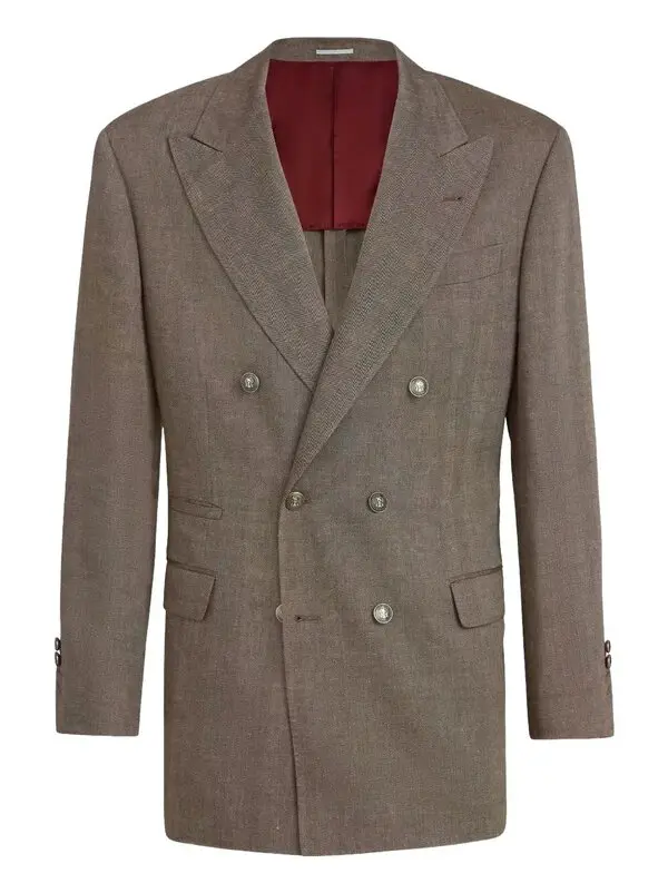 Brunello Cucinelli Peak-lapels Blazer - Brown