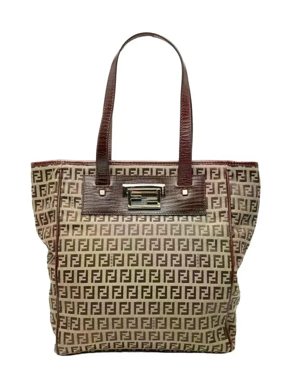 Fendi 2000-2010 Zucchino Canvas Tote Bag - Brown