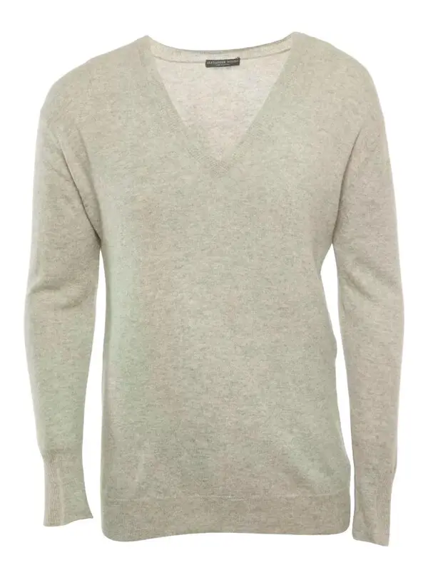 Alexander McQueen V-neck Long Sleeve Sweater - Grey