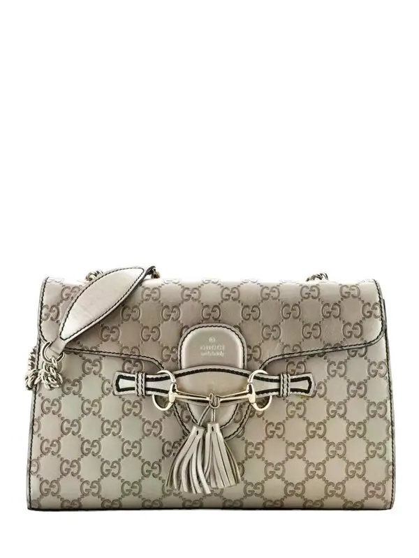 Gucci Emily Chain Flap Shoulder Bag Sima Leather - Gold