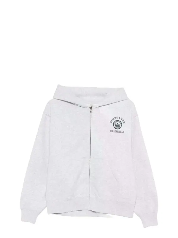SPORTY & RICH California Emblem Zip-up Hoodie - Grey