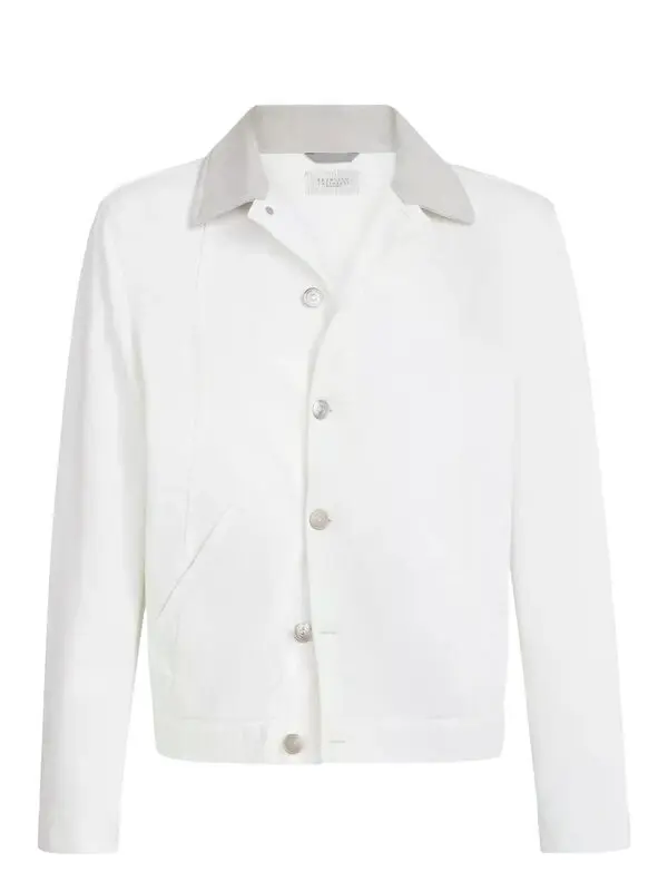 Brunello Cucinelli Button-up Denim Jacket - White