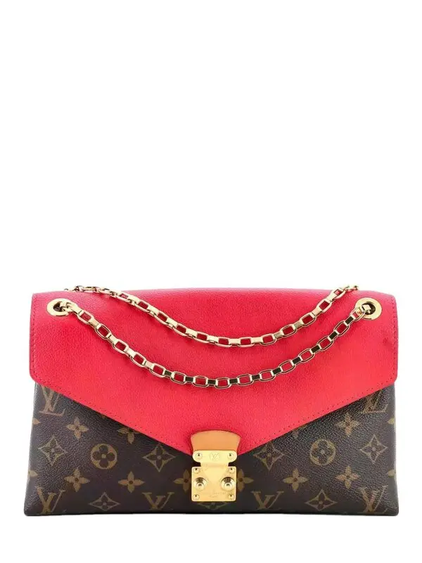 LOUIS VUITTON Pallas Chain Monogram Canvas And Calfskin Shoulder Bag - Brown