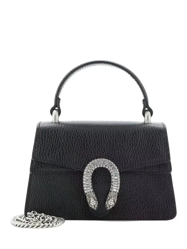 Gucci Dionysus Mini Satchel Leather With Crystals - Black