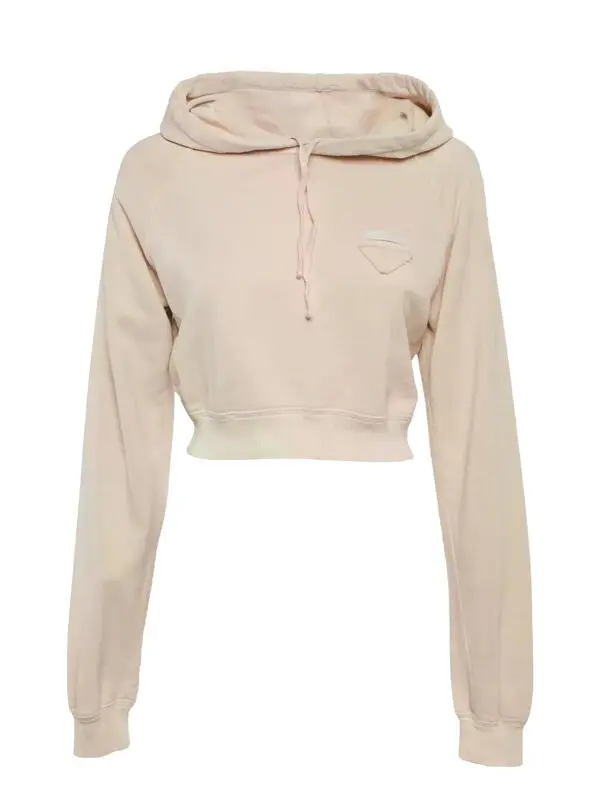 Prada Cotton Cropped Hoodie - Pink