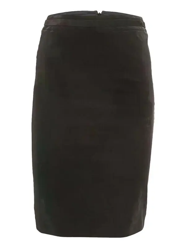Gucci Velvet Zipped Skirt - Black