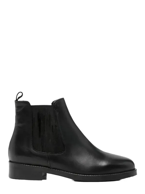 PAOLA PARISI 30mm Leather Chelsea Boots - Black