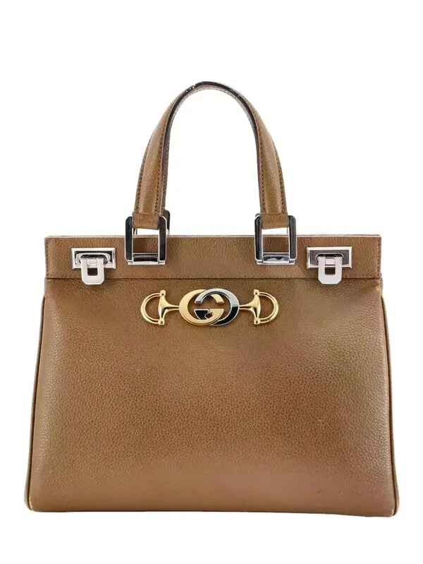Gucci Zumi Small Leather Top Handle Satchel - Brown